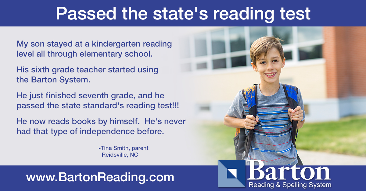 He passed the state’s reading test | Bright Solutions for Dyslexia